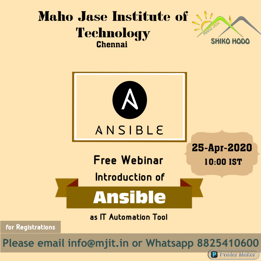 Free Webinar on Ansible | Dev & IT Training | Chennai, Madurai, Online | MJIT